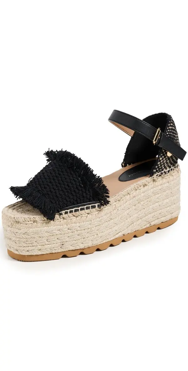 Stella McCartney Gaia Jacquard Webbing Espadrilles - Black
