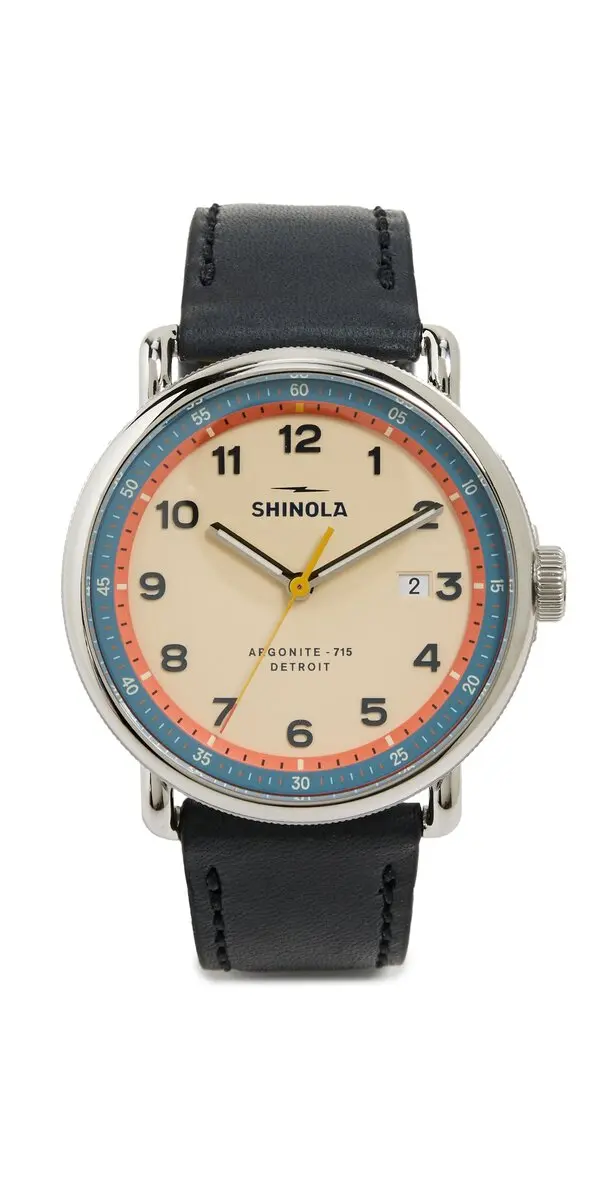 Shinola Canfield Leather Strap Watch - Cream