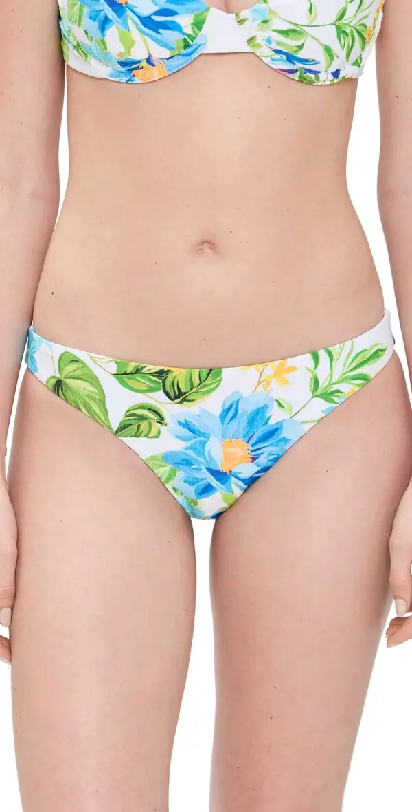 PQ Floral Print Ruched Bikini Bottom - Bluebell