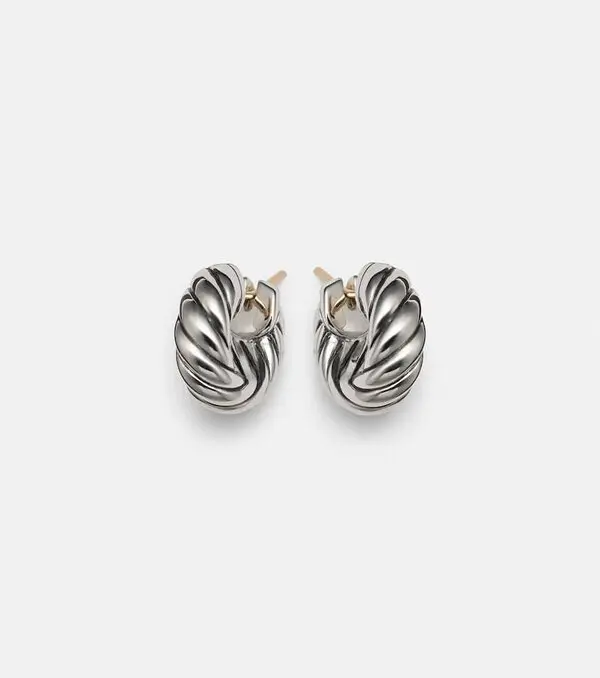 David Yurman Sculpted Cable Hoop Earrings - Silver
