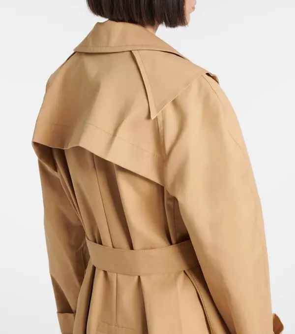 Victoria Beckham Cotton Trench Coat - Beige