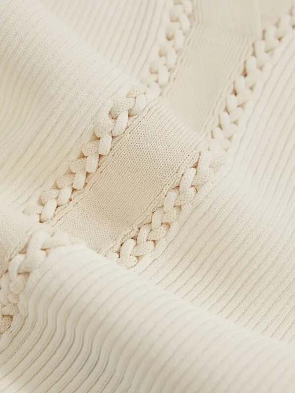 REISS Lanette Craft-stitch Rib-knit Vest - Ivory/ecru