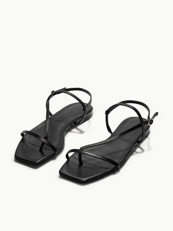 AeydĒ Ella Nappa Leather Sandals - Black