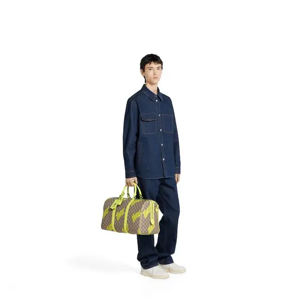 Gucci Duffle Bag In Gg Monogram Coated Fabric