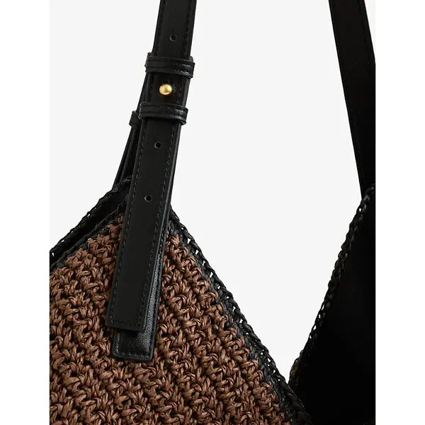 REISS Farrah Raffia Tote Bag