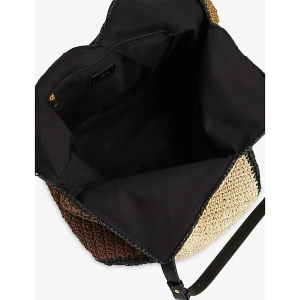REISS Farrah Raffia Tote Bag