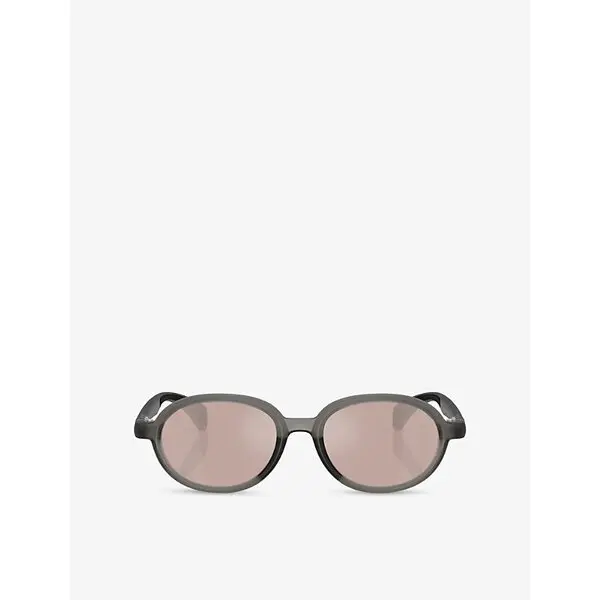 Moncler Me8006 Oval-frame Injected Sunglasses - Grey