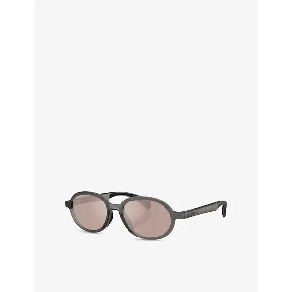 Moncler Me8006 Oval-frame Injected Sunglasses - Grey