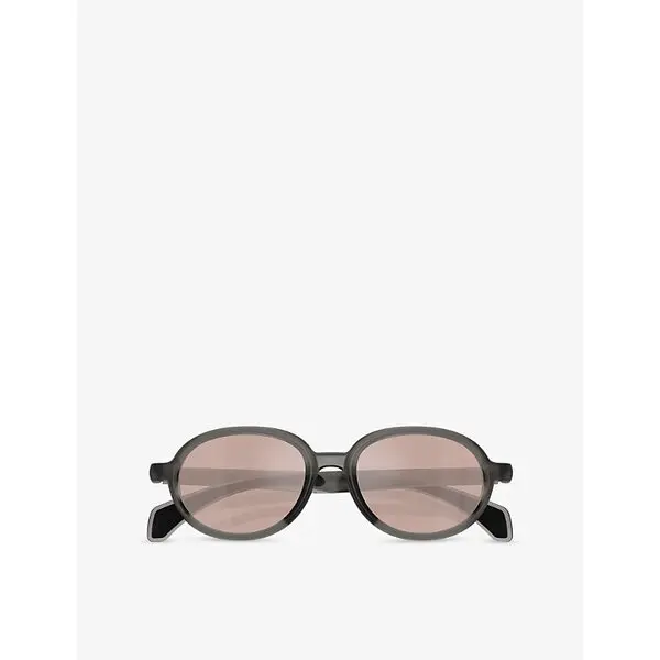 Moncler Me8006 Oval-frame Injected Sunglasses - Grey