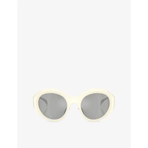 Moncler Me8005 Futuro Round-frame Sunglasses - White