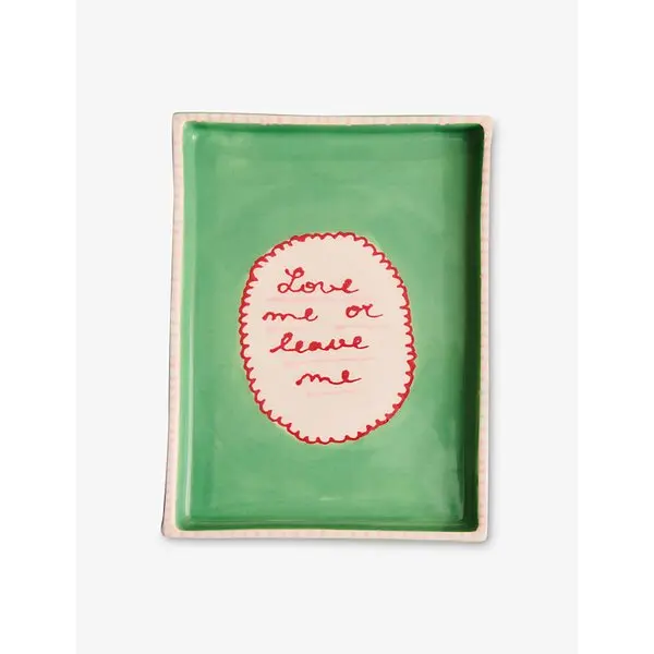 LAETITIA ROUGET Love Me Or Leave Me Stoneware Dish - Green & Red