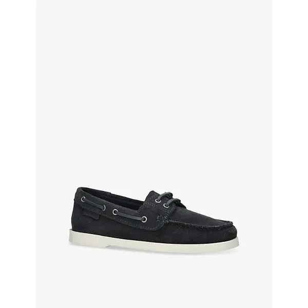 Manebí Hamptons Suede Boat Shoes - Navy