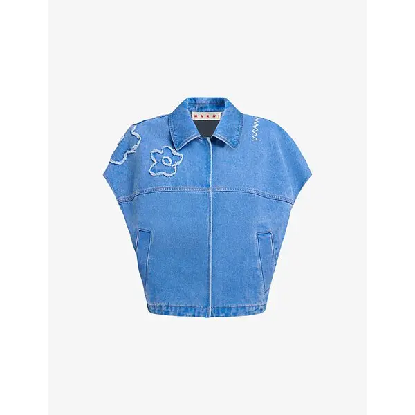 Marni Cropped Cotton Denim Shirt