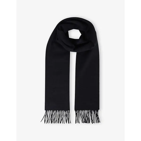 REISS Picton Wool And Cashmere Scarf - Navy