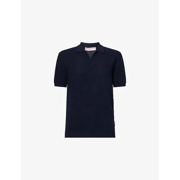 Orlebar Brown Roddy Open Mesh-stitch Woven Polo Shirt