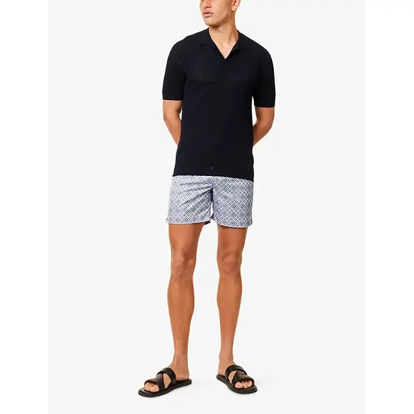 Orlebar Brown Roddy Open Mesh-stitch Woven Polo Shirt