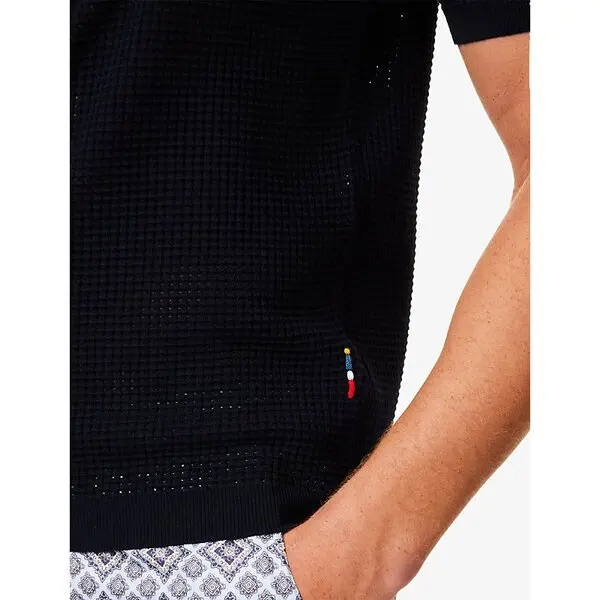 Orlebar Brown Roddy Open Mesh-stitch Woven Polo Shirt