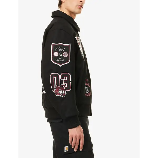 BILLIONAIRE BOYS CLUB Alumni Embroidered Varsity Jacket