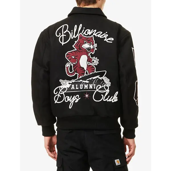 BILLIONAIRE BOYS CLUB Alumni Embroidered Varsity Jacket