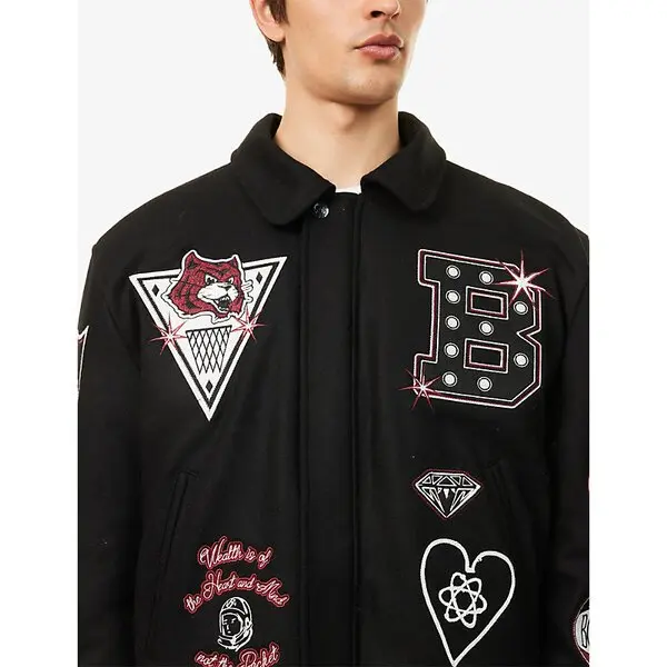 BILLIONAIRE BOYS CLUB Alumni Embroidered Varsity Jacket