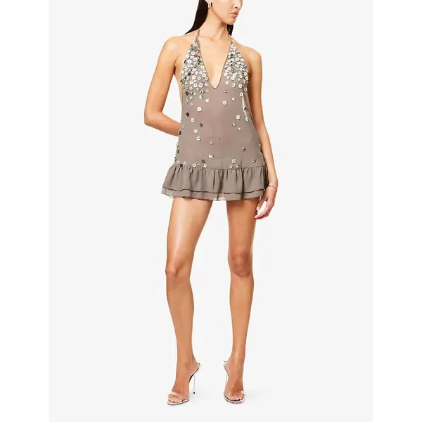 jaded london grey sequin dress Adriana Sequin Mini Dress | Jaded London