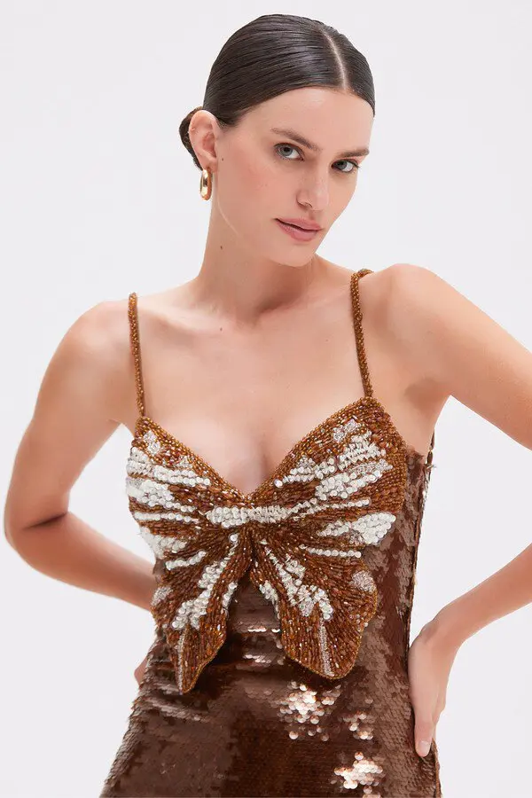 PatBO Sequin Butterfly Mini Dress