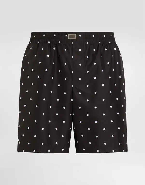 Dolce & Gabbana Mid-rise Swim Trunks With Polka-dot - Print