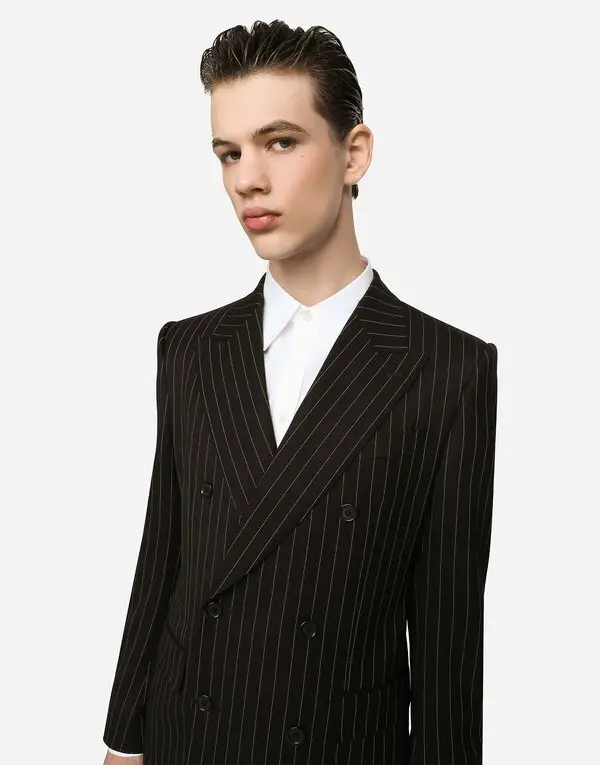 Dolce & Gabbana Double-breasted Pinstripe Stretch Wool Sicilia-fit Suit