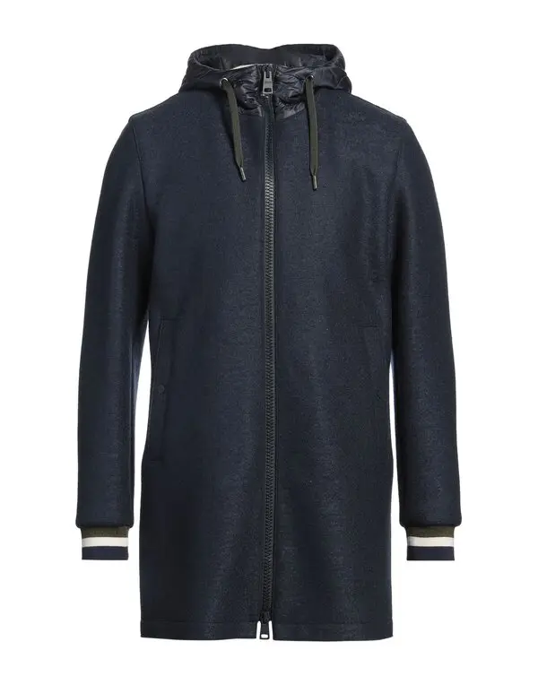 Herno Resort Coat In Virgin Wool Blend - Navy