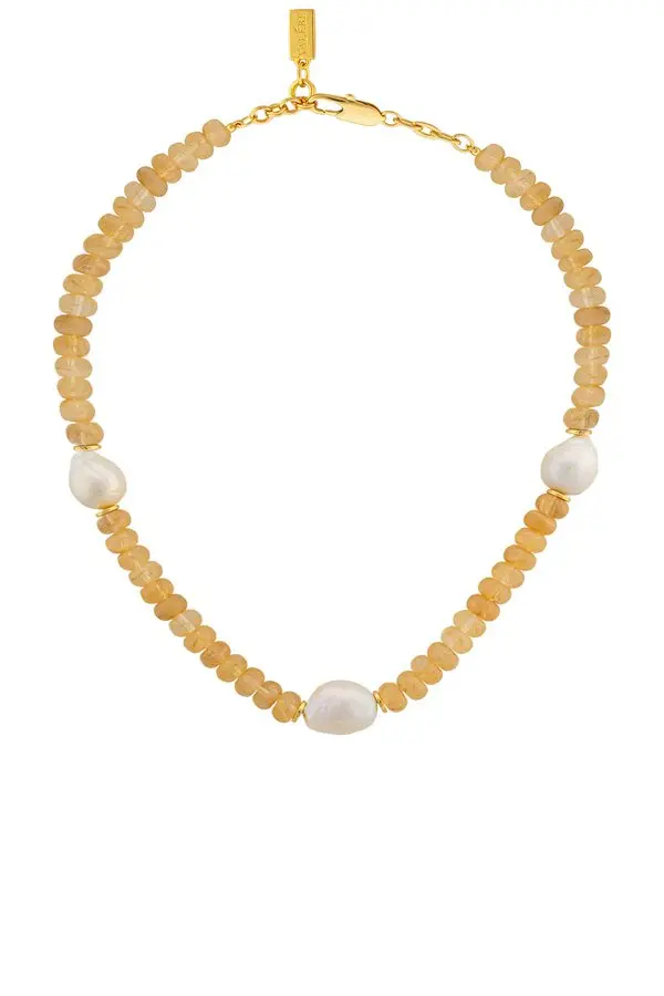 VALERE Viv Necklace - Gold Jade  Pearl  & Gold