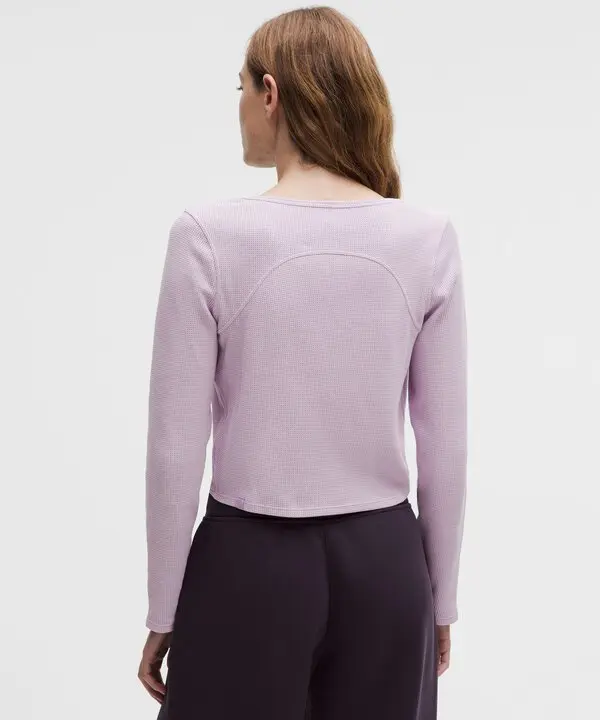 Lululemon Cotton-blend Henley Long-sleeve Shirt - Lilac Ether