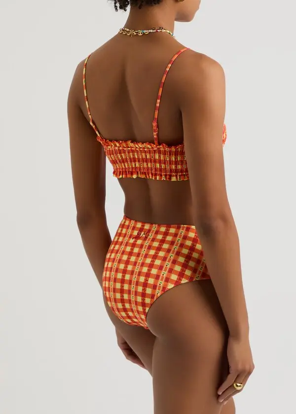 DAMSON MADDER Jezebel Printed Bikini Top - Orange