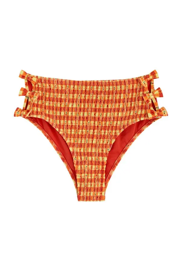 DAMSON MADDER Jezebel Printed Bikini Briefs - Orange