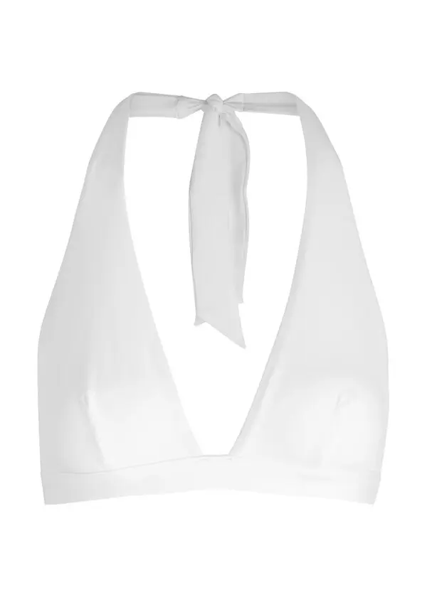 Max Mara Ariella Halterneck Bikini Top - White