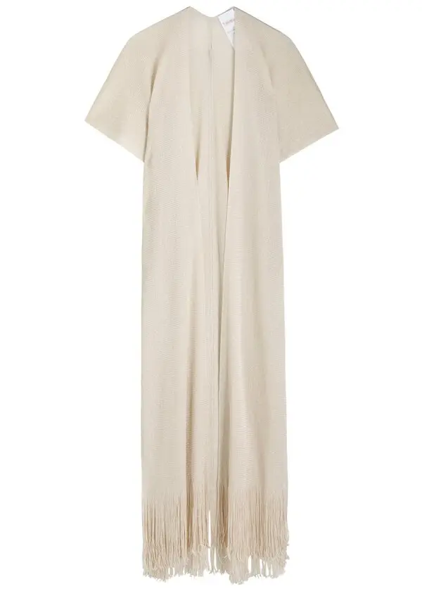Max Mara Zerella Metallic Fringed Robe - Ivory