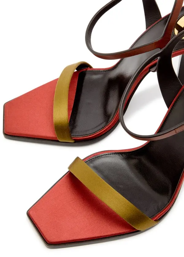 Saint Laurent Lydia 110 Satin Sandals - Multicoloured