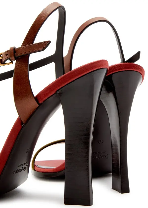 Saint Laurent Lydia 110 Satin Sandals - Multicoloured