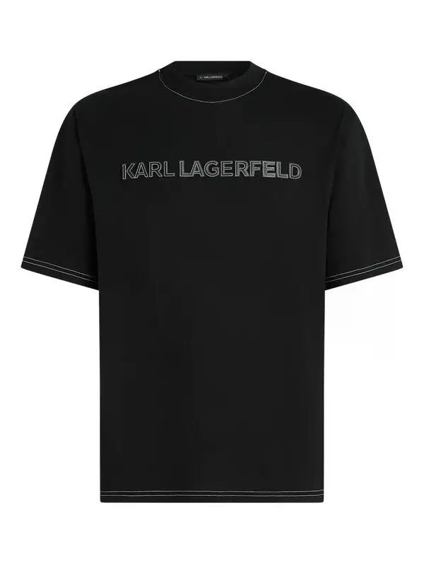 Karl Lagerfeld Contrast-stitching T-shirt - Black
