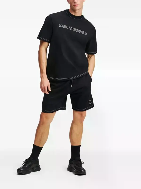 Karl Lagerfeld Contrast-stitching T-shirt - Black