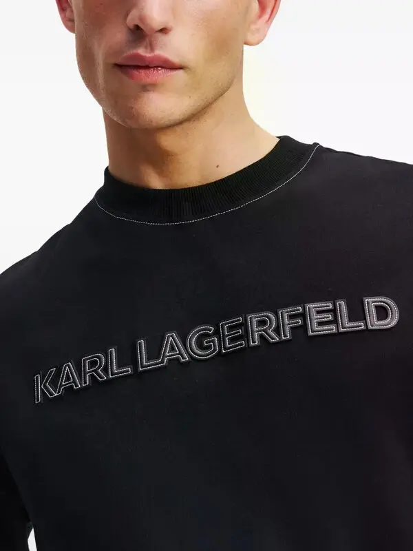 Karl Lagerfeld Contrast-stitching T-shirt - Black
