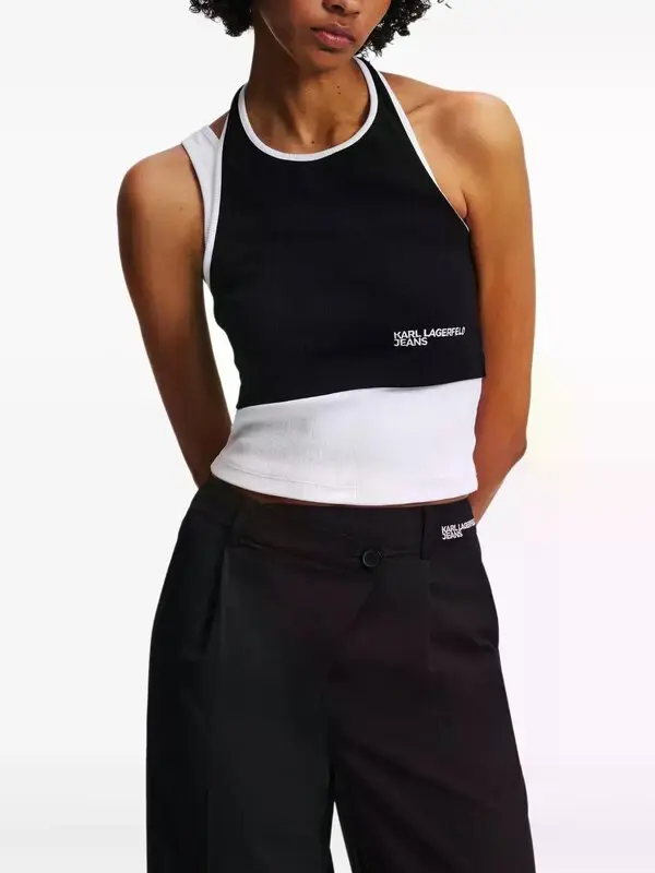 Karl Lagerfeld Block-print Ribbed T-shirt