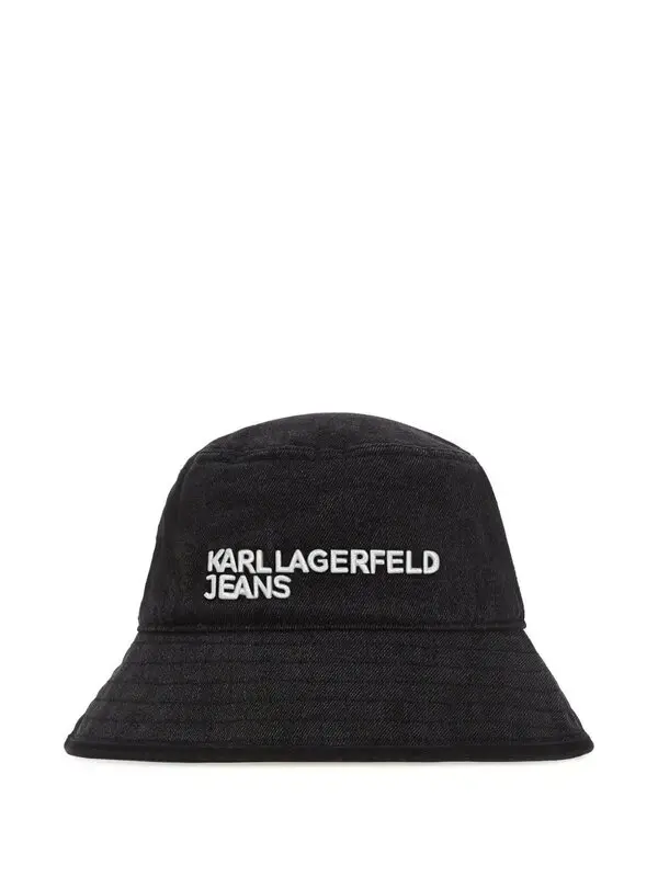 Karl Lagerfeld Logo-embroidered Bucket Hat - Black