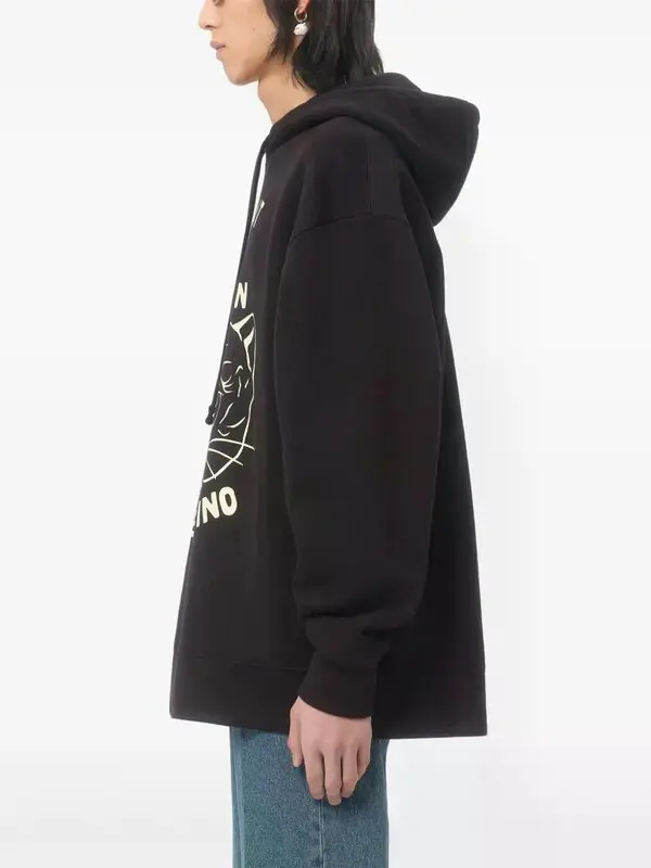 Valentino Garavani Le Chat De La Maison-patch Hoodie - Black