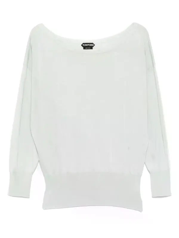 TOM FORD Embroidered-logo Boat-neck Top