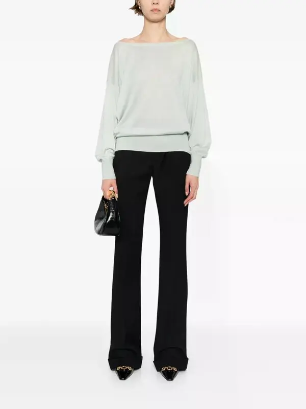 TOM FORD Embroidered-logo Boat-neck Top