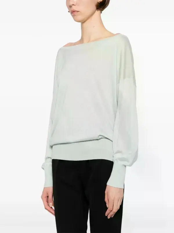 TOM FORD Embroidered-logo Boat-neck Top