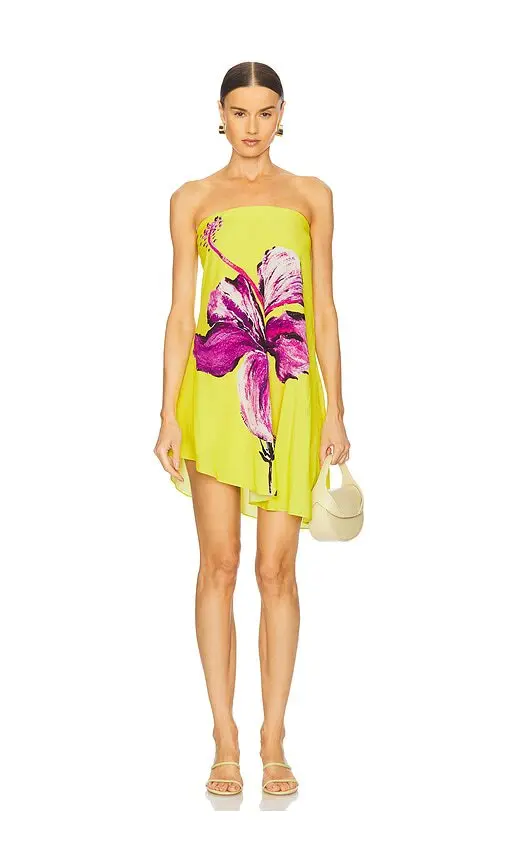 Rococo Sand Strapless Floral Crepe Mini Dress