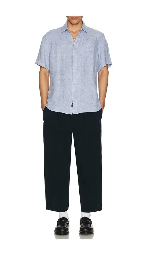 Faherty Brand Short Sleeve Palma Linen Shirt In . Also