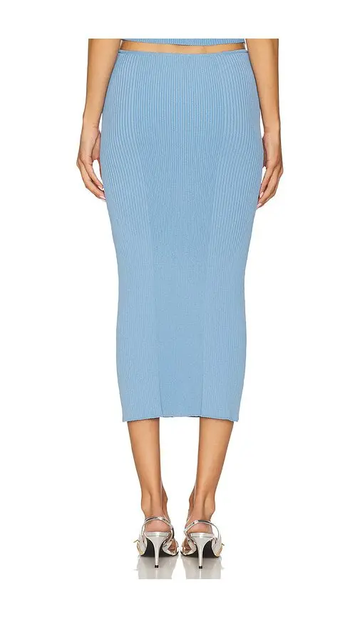 OSIS STUDIO Ribbed Knit Skirt With Cut-out Accent