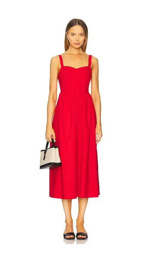 Astr The Label Structured Linen Midi Dress